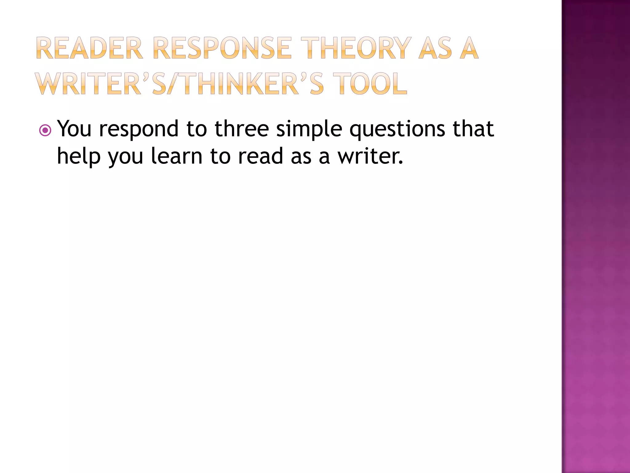 Reader Response Theory | PPTX