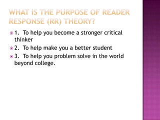 Reader Response Theory | PPTX