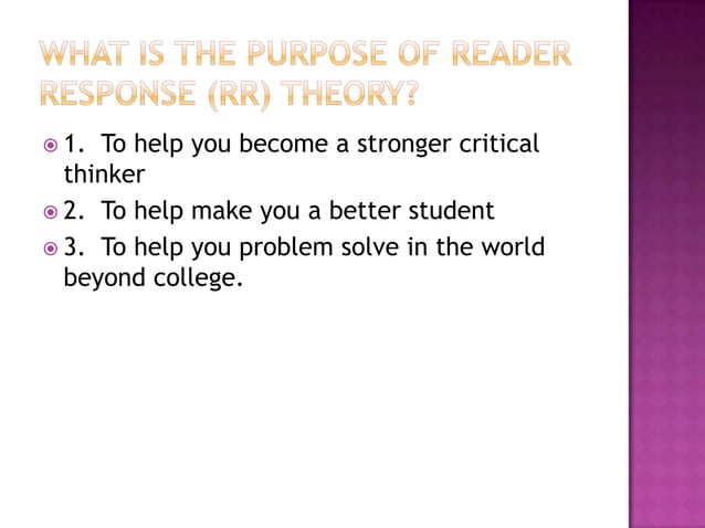 Reader Response Theory | PPT