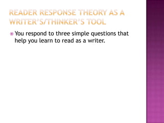 Reader Response Theory | PPTX