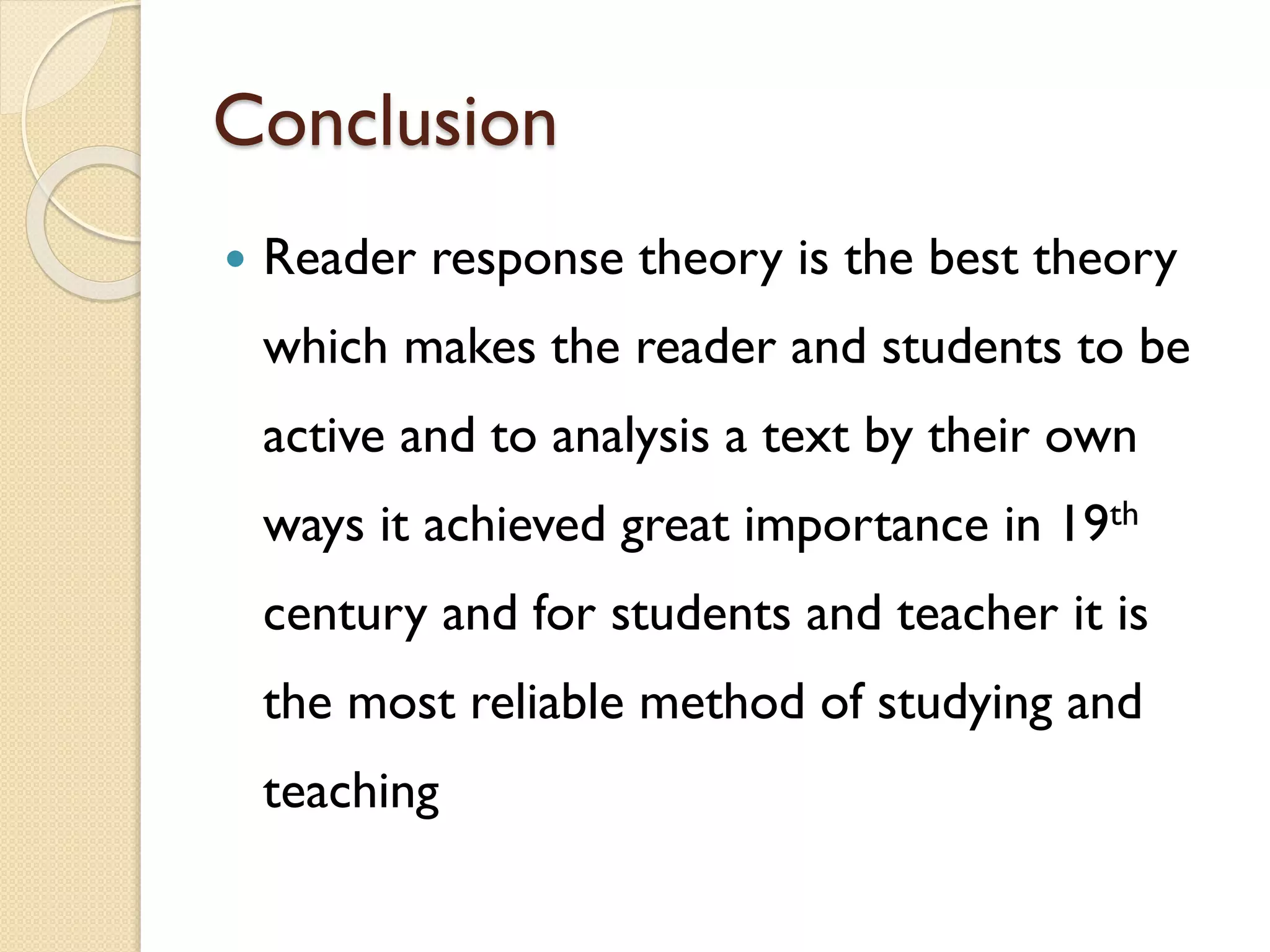 Reader response theory | PPTX