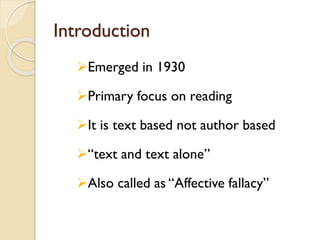 Reader response theory | PPTX