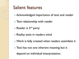 Reader response theory | PPTX