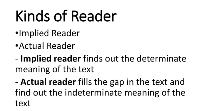 Reader response theory | PPTX