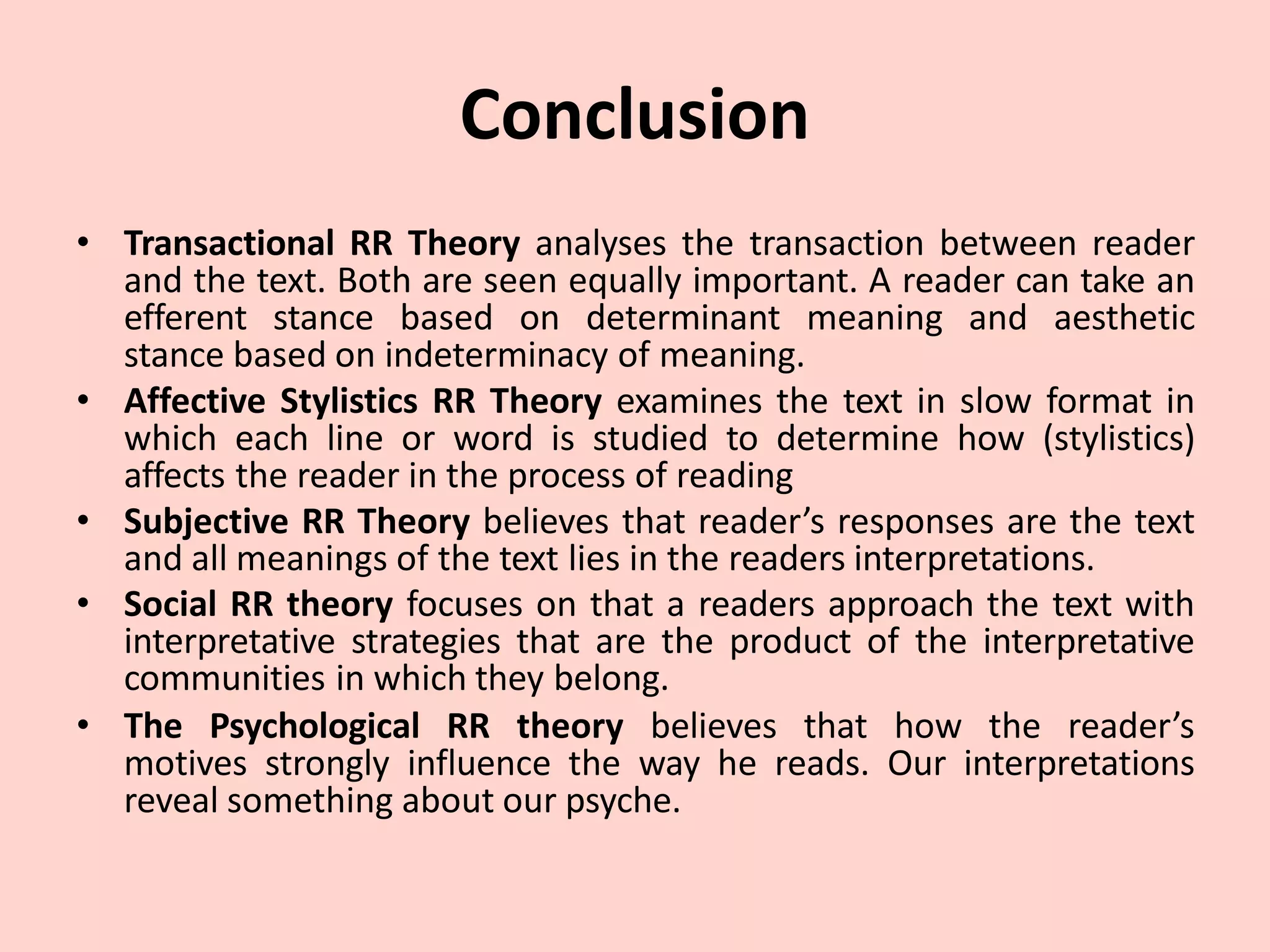 Reader Response Theory/Formalism | PPTX