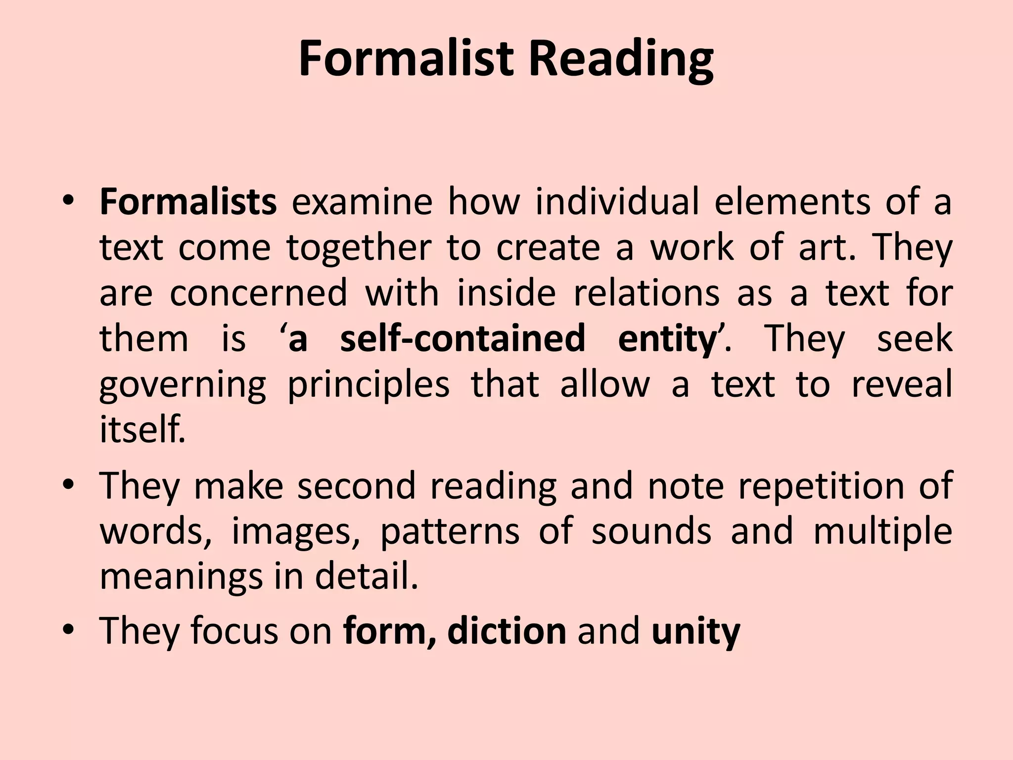 Reader Response Theory/Formalism | PPTX