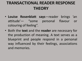 Reader Response Theory/Formalism | PPTX
