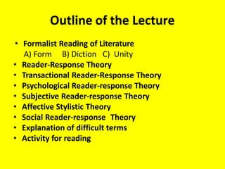 Reader Response Theory/Formalism | PPTX