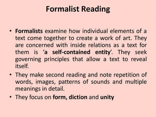 Reader Response Theory/Formalism | PPTX