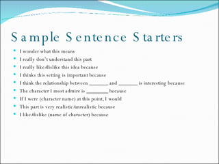 Reader’s Response Journal | PPT