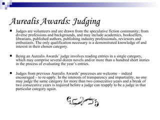 Readers advisory seminar - Aurealis Awards by Rowena Specht-Whyte | PPT