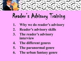 Reader's Advisory Training | PPTX