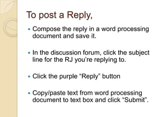 Reader’s journals and replies | PPTX