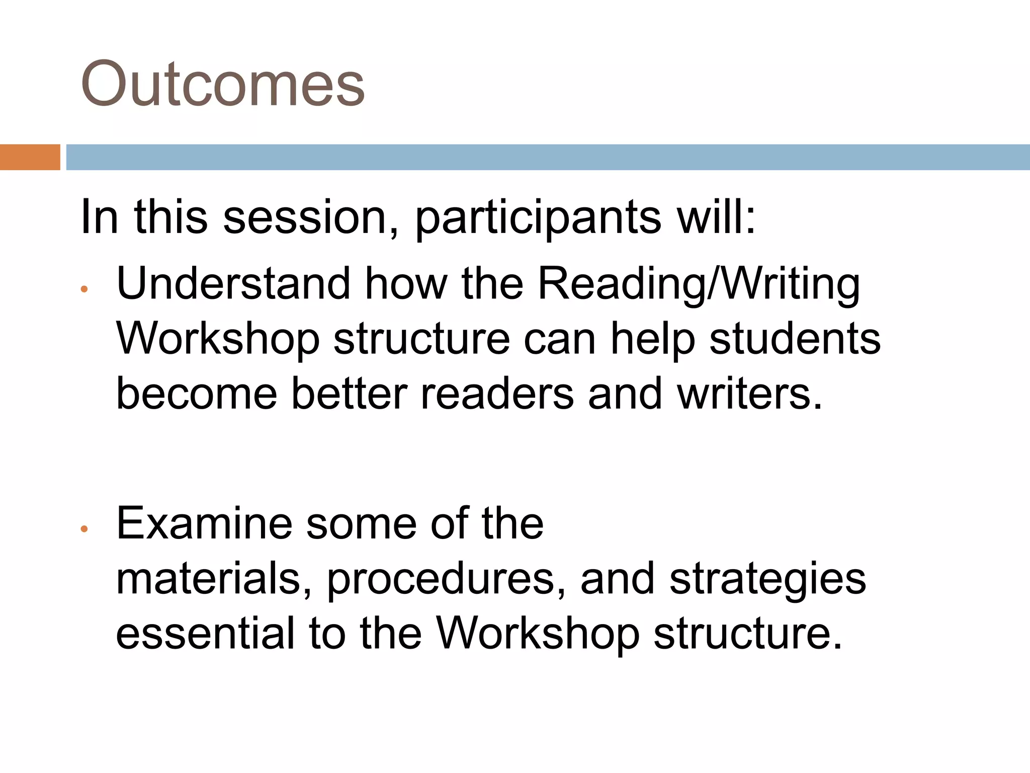 Readers writers workshop | PPTX