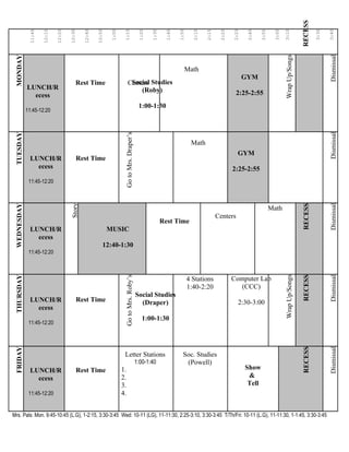 Weekly Planning Form | DOC | Educational Assessment | Education