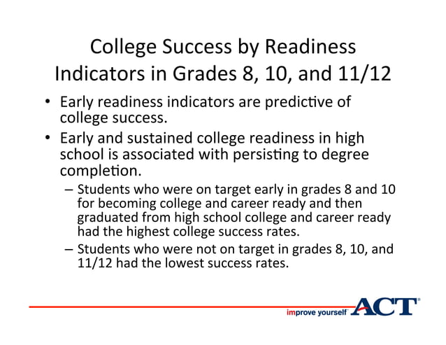 Readiness Matters: The Impact of College Readiness on College ...