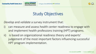 Readiness to Train Assessment Tool™ - National Launch | PPT