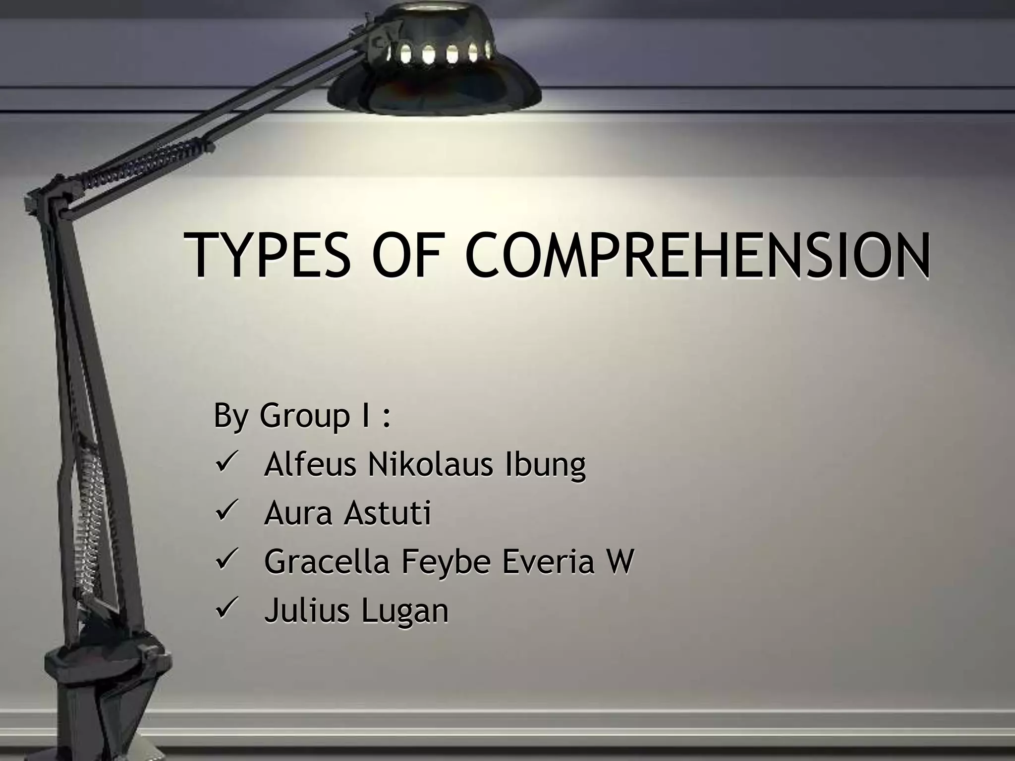 Reading - Types of Comprehension | PPT