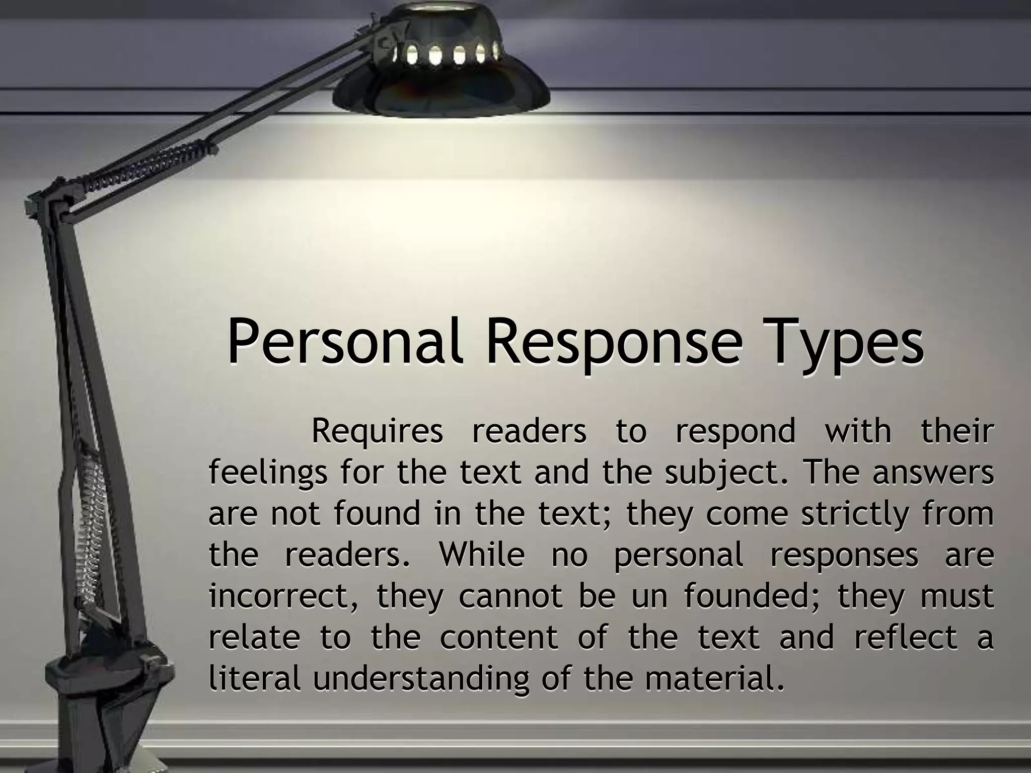 Reading - Types of Comprehension | PPT