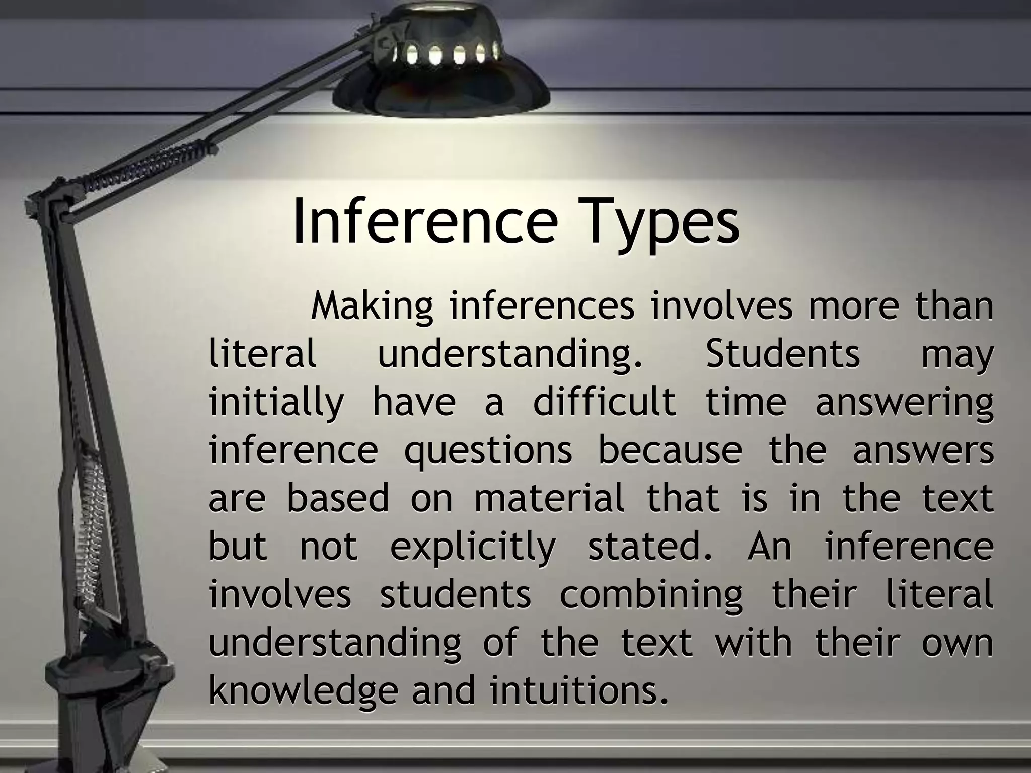 Reading - Types of Comprehension | PPT