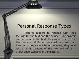 Reading - Types of Comprehension | PPT