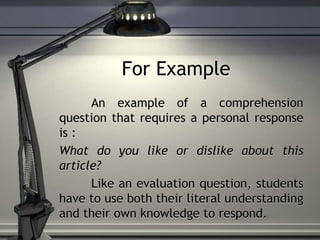 Reading - Types of Comprehension | PPT