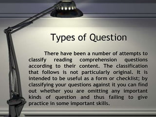 Reading - Types of Comprehension | PPT