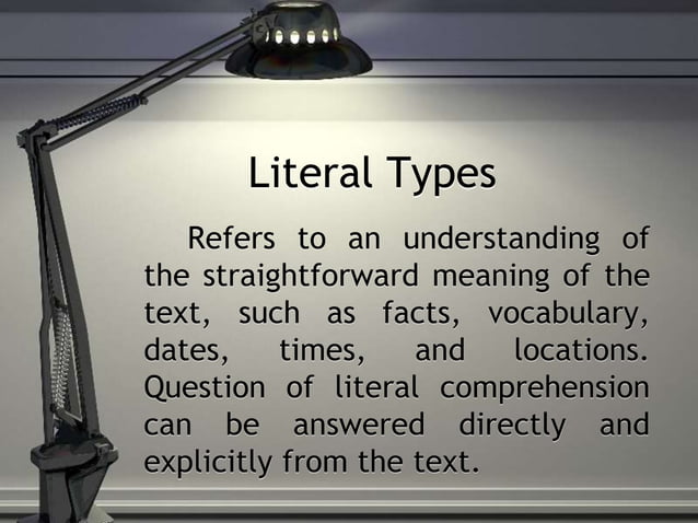 Reading - Types of Comprehension | PPT