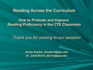 Reading Across The Curriculum | PPT