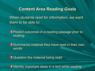 Reading Across The Curriculum | PPT