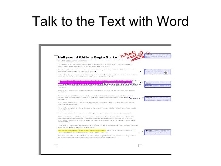 Reading Apprenticeship Using Word to Talk to the Text