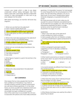 READING-COMPREHENSION in English Reviewer | PDF