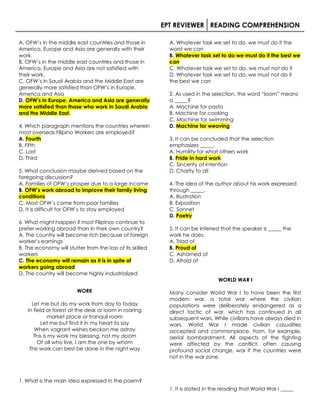 READING-COMPREHENSION in English Reviewer | PDF