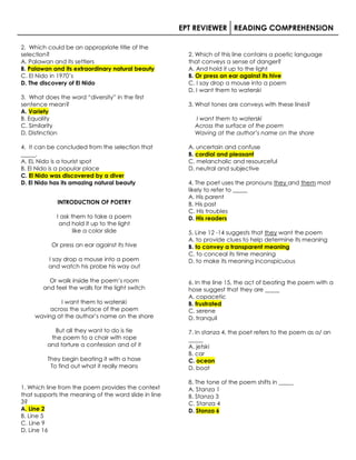 READING-COMPREHENSION in English Reviewer | PDF