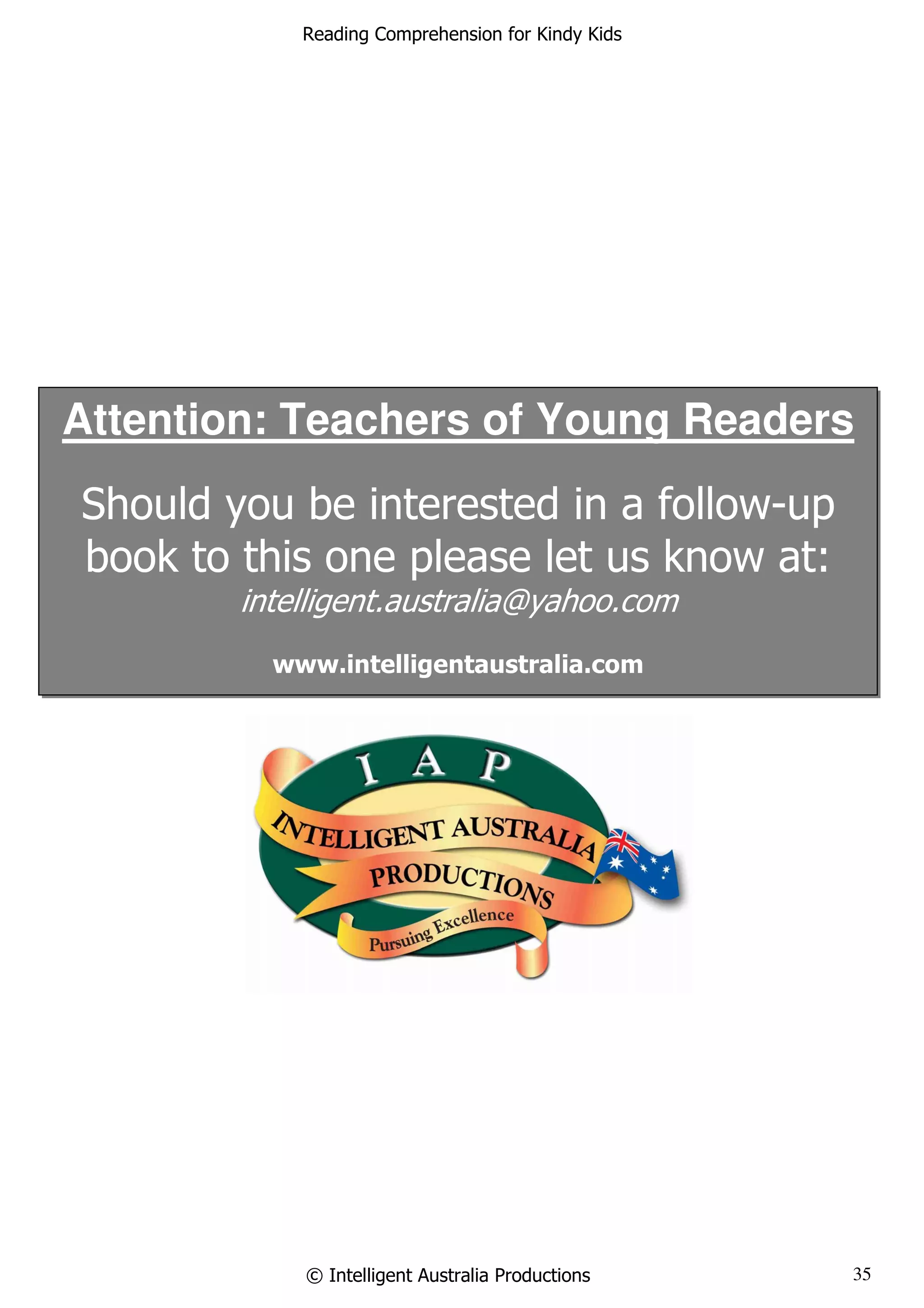 Reading comprehension-for-kindy-kids | PDF