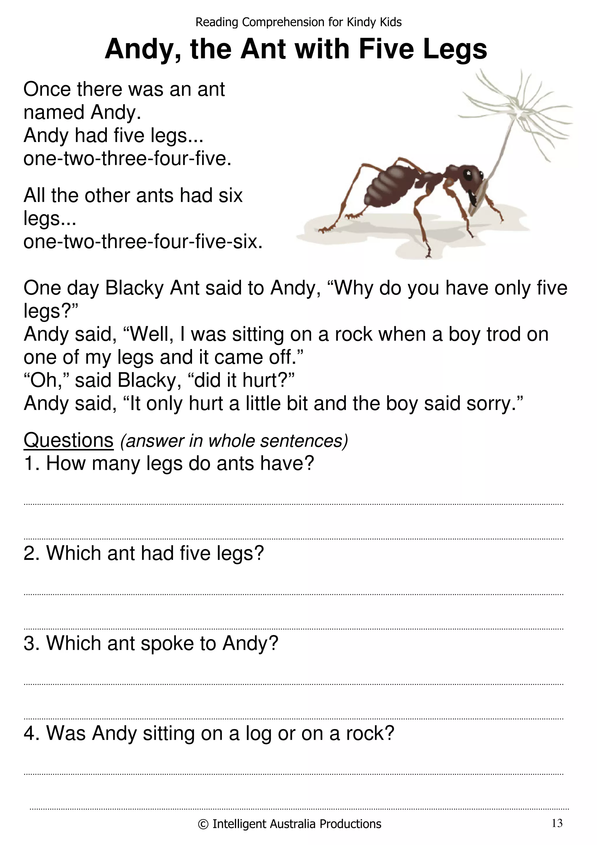 Reading comprehension-for-kindy-kids | PDF