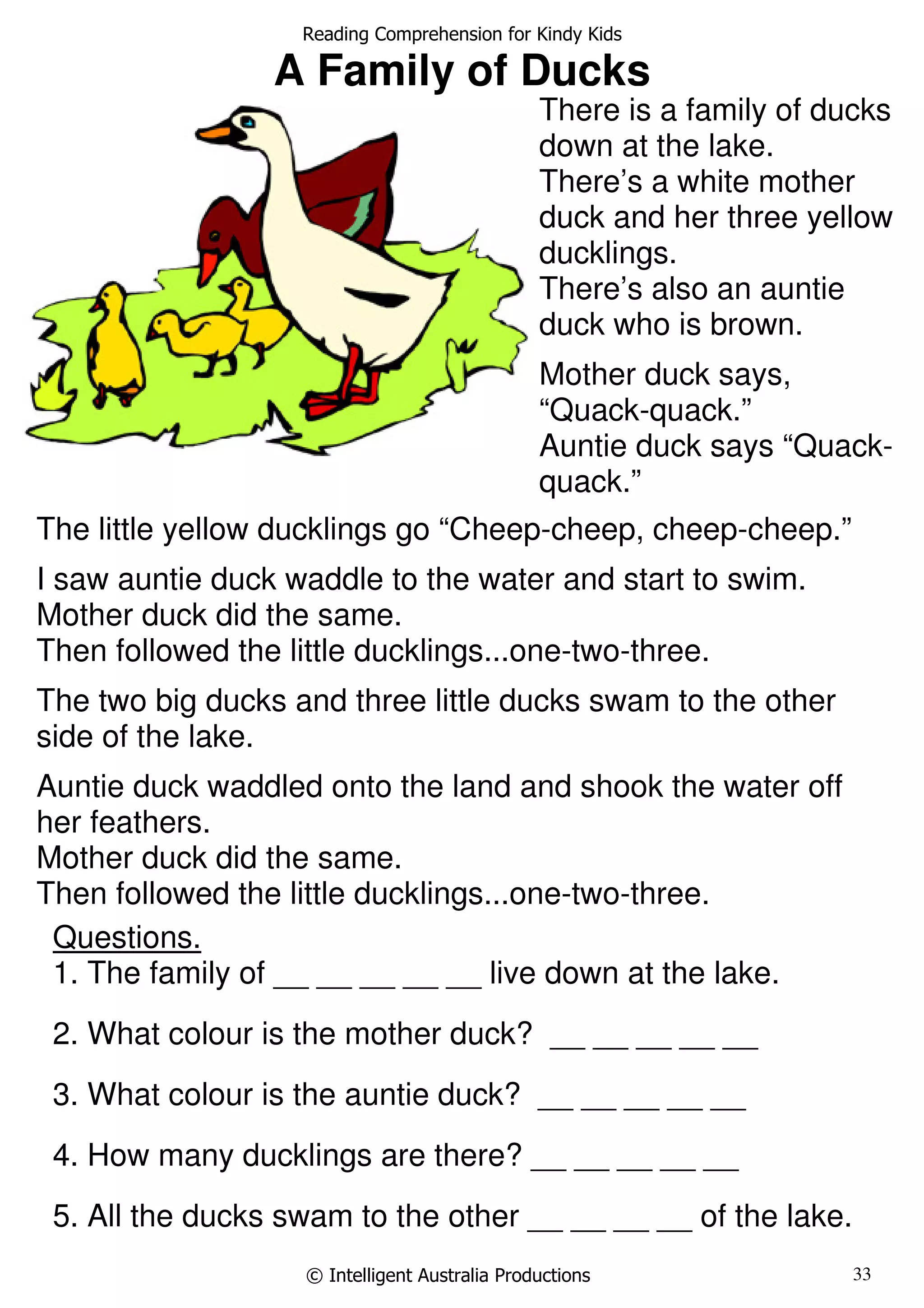 Reading comprehension-for-kindy-kids | PDF