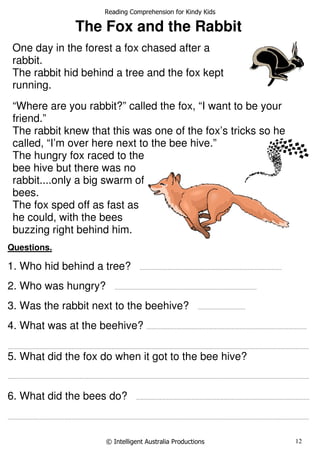 Reading comprehension-for-kindy-kids | PDF