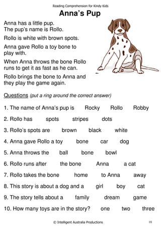 Reading comprehension-for-kindy-kids | PDF