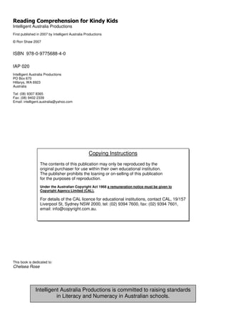 Reading comprehension-for-kindy-kids | PDF