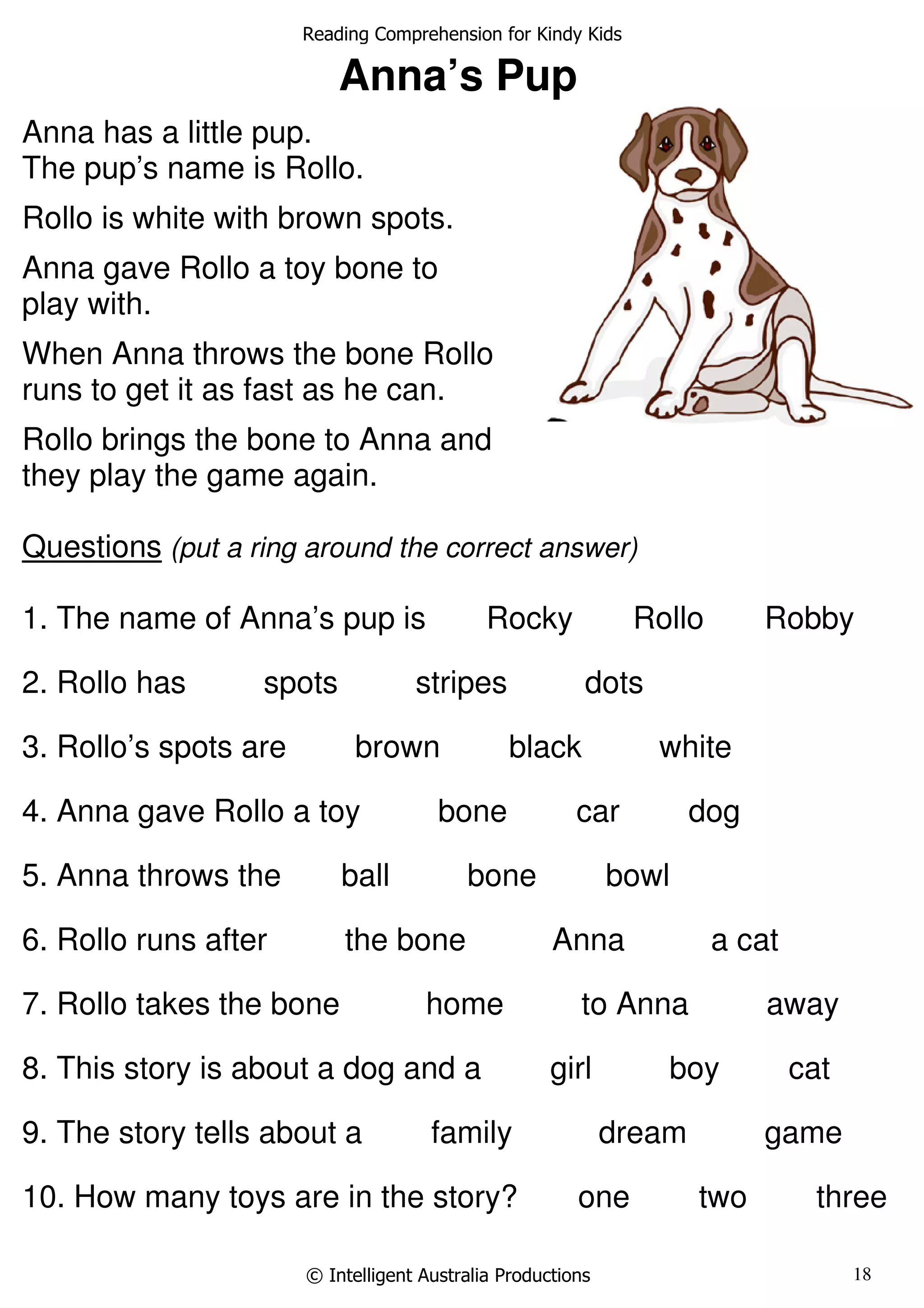 Reading comprehension-for-kindy-kids | PDF