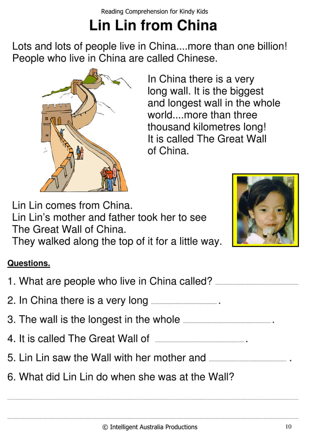 Reading comprehension-for-kindy-kids | PDF