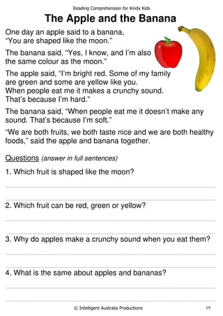 Reading comprehension-for-kindy-kids | PDF