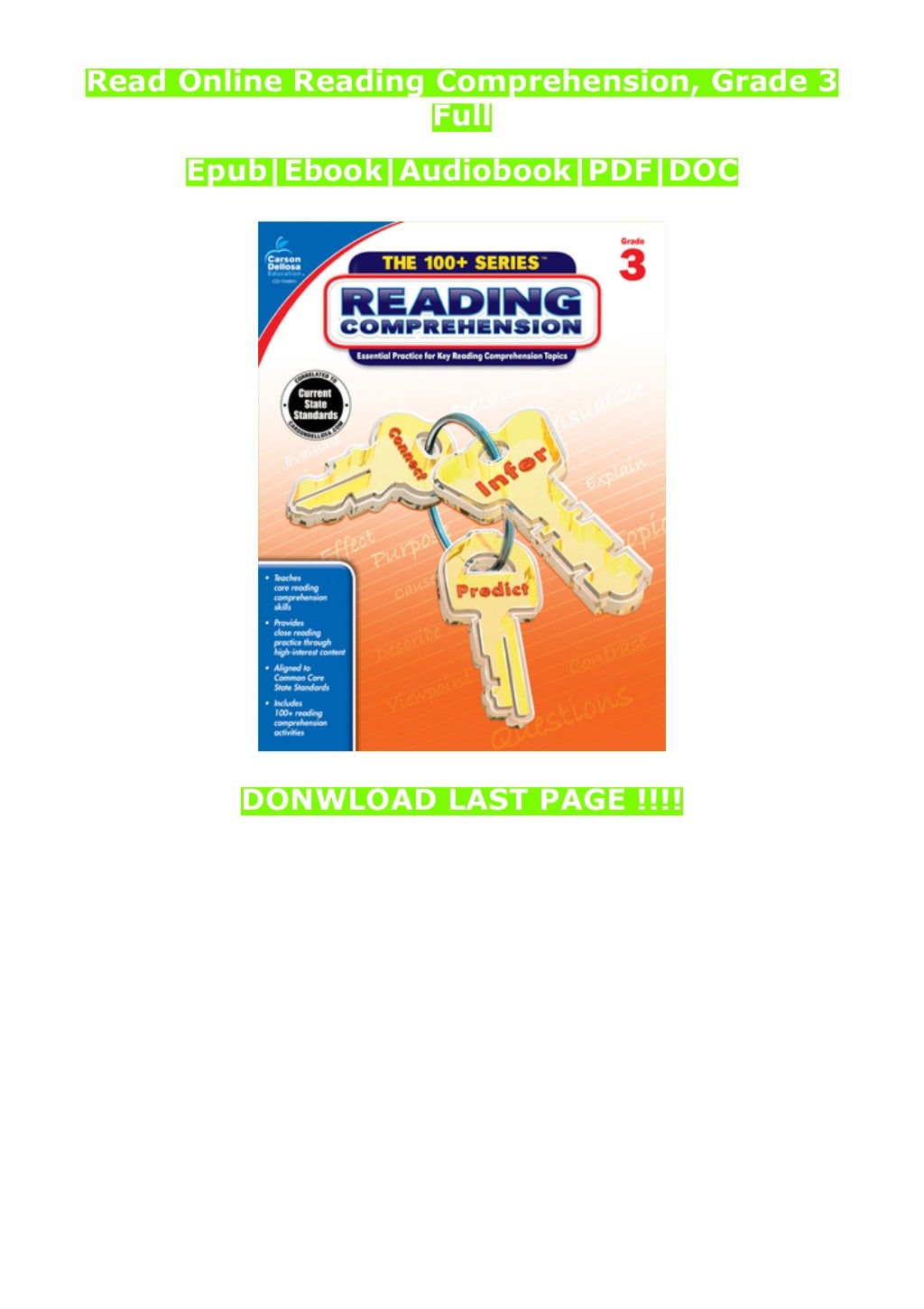 Read Online Reading Comprehension Grade 3 Full Read Online Reading Comprehension Grade 3 Full