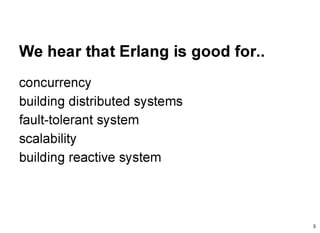 Reading Joe Armstrong's Erlang paper | PPT
