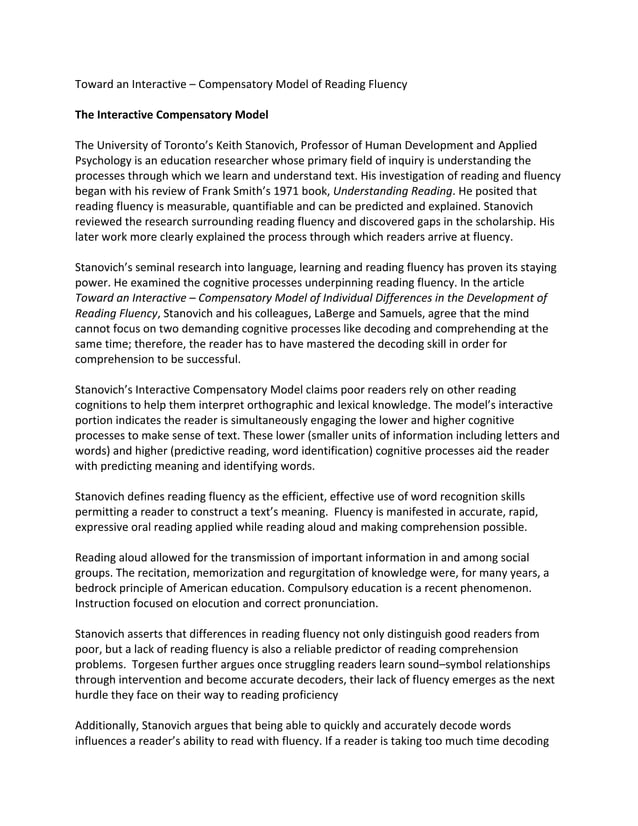 Reading fluency-model-summary | PDF