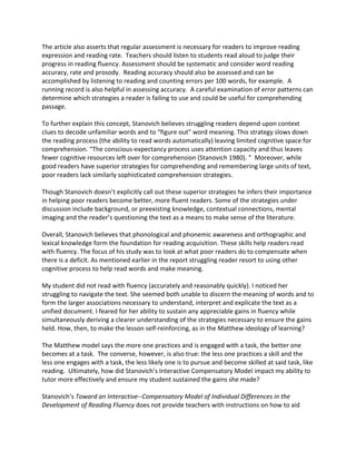 Reading fluency-model-summary | PDF