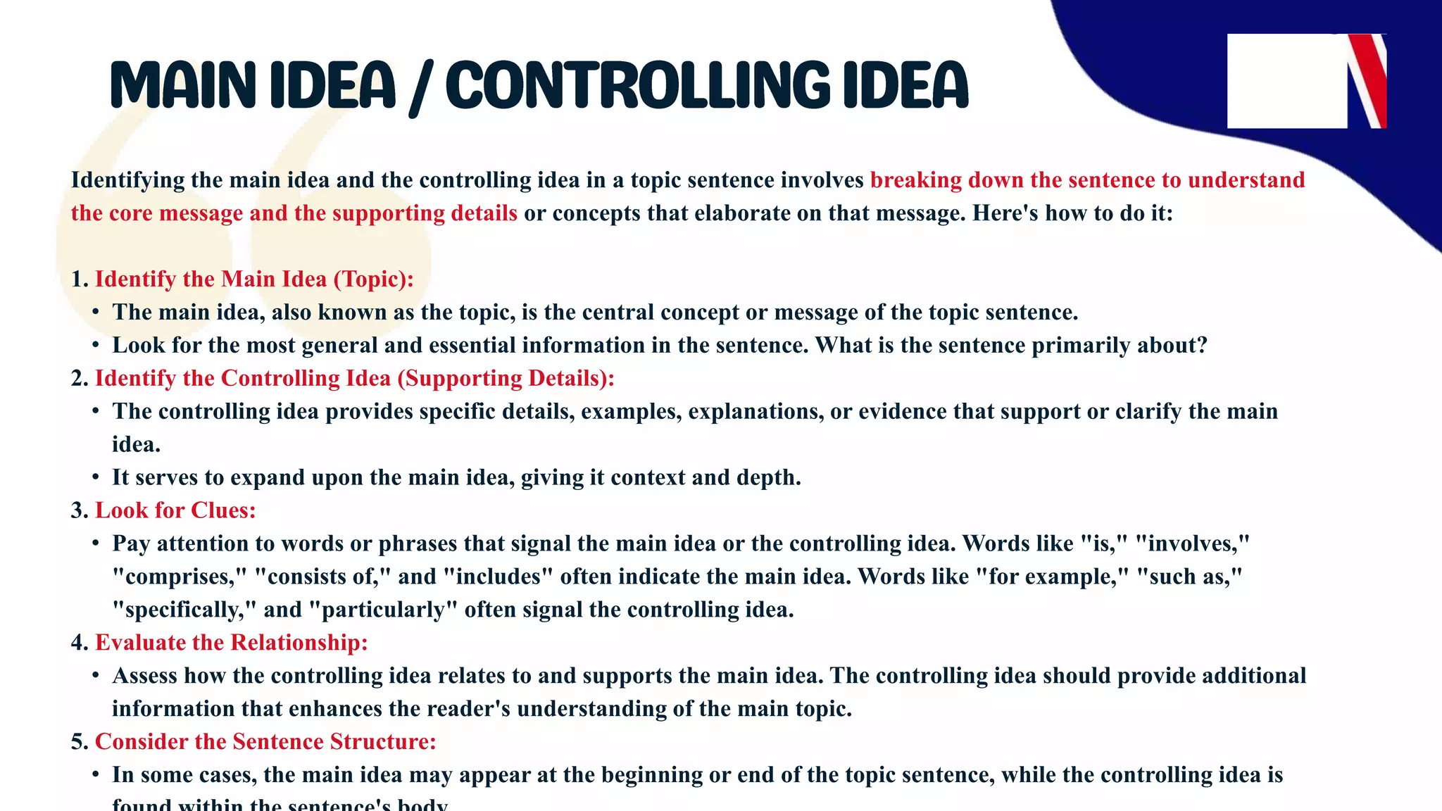 READING - IDENTIFYING MAIN IDEAS.pptx