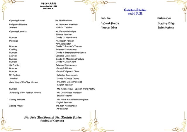 Reading-month-Program for junior high school student | PDF