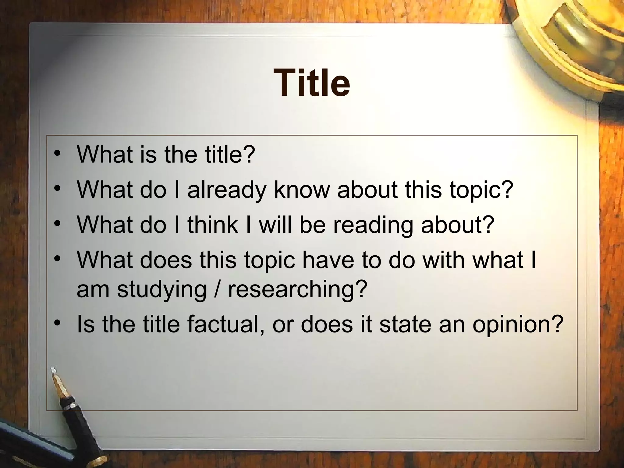 Reading Nonfiction Like Thieves | PPT